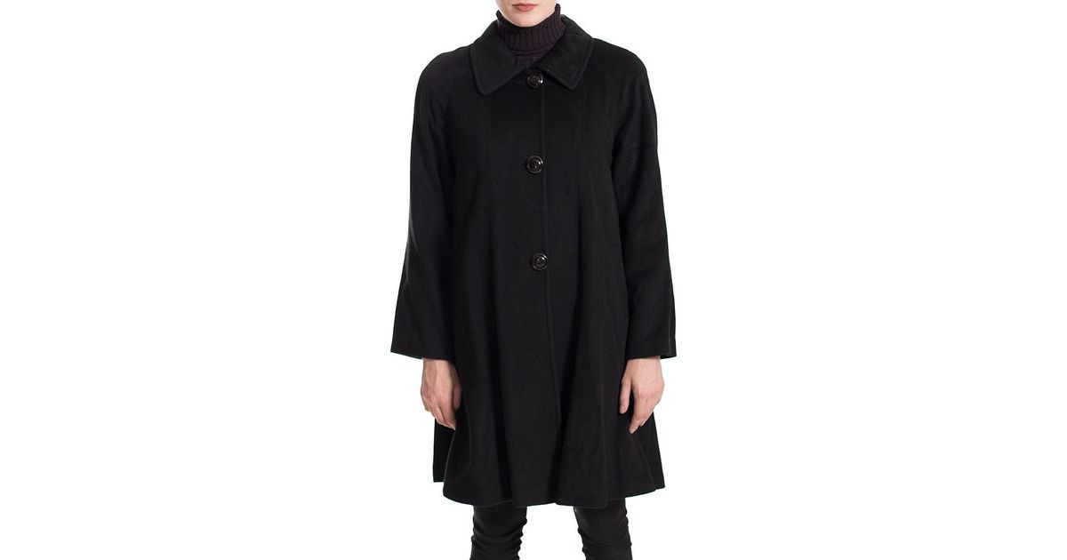 Belle Fare Cashmere Swing Coat in Black | Lyst