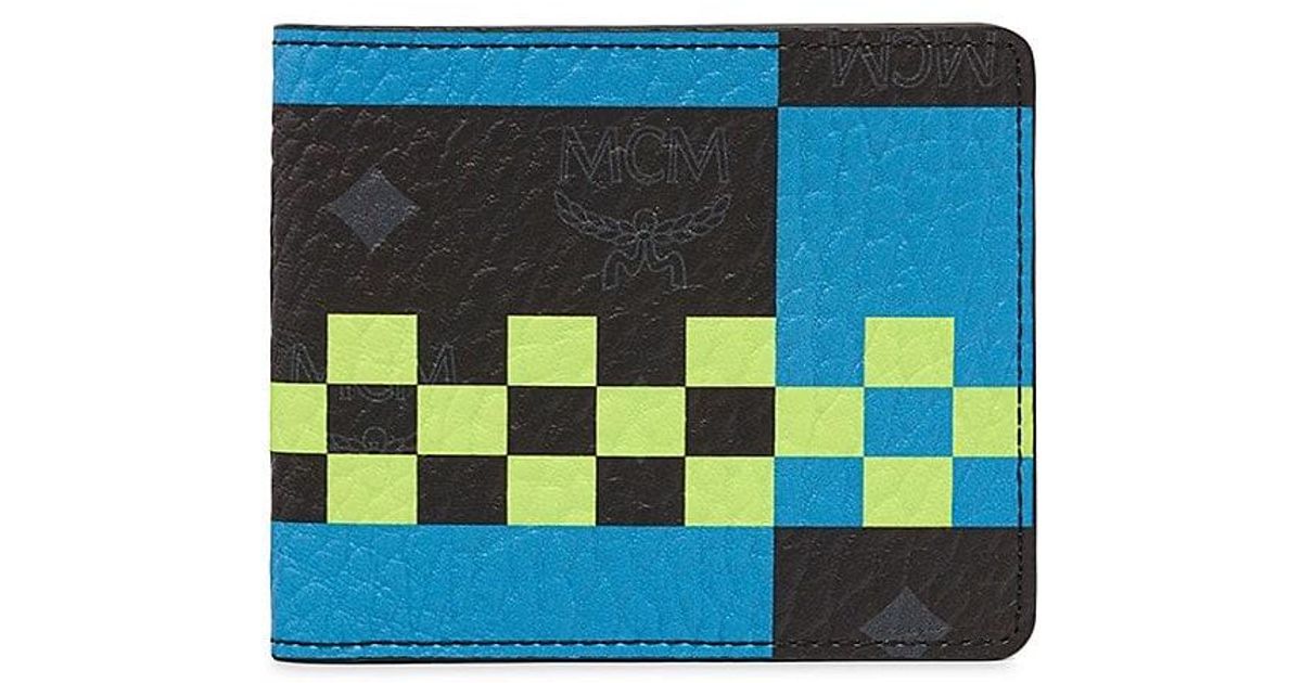 MCM Aren Bi-Fold Wallet in Blue for Men | Lyst
