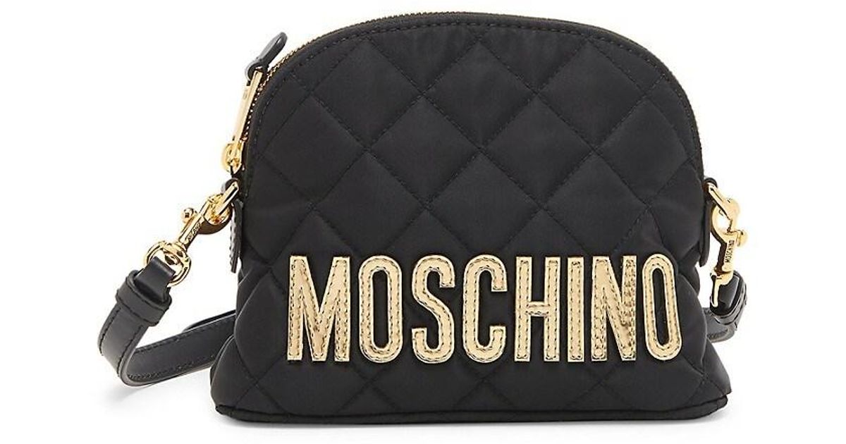 Moschino Quilted Nylon Shoulder Bag in Black | Lyst