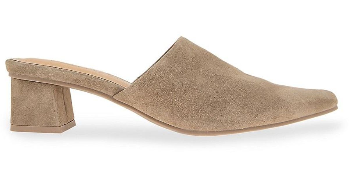 Splendid Lyn Suede Mules in White | Lyst UK