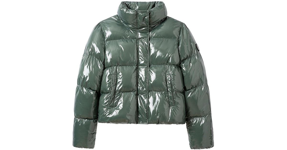 Noize Coco Cropped Puffer Jacket in Green | Lyst UK