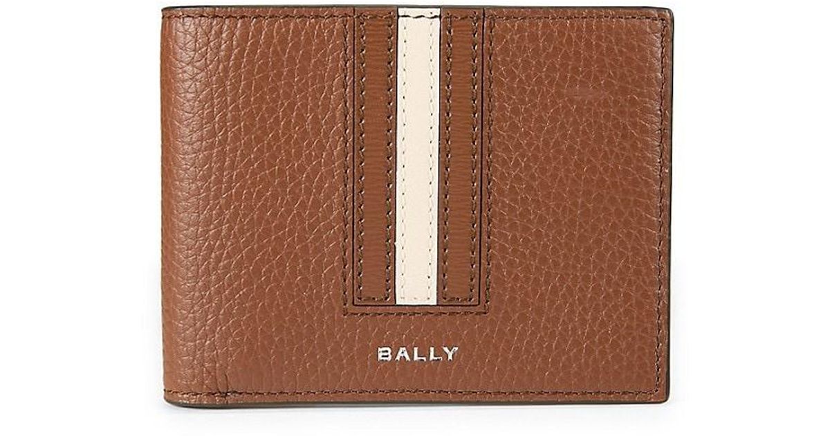 Bally Taurus Logo Leather Bifold Wallet in Brown for Men | Lyst