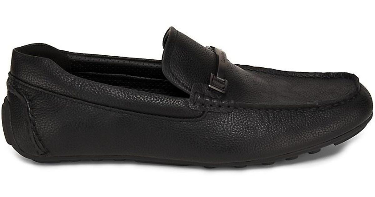 Calvin Klein Otilis Faux Leather Driving Loafers in Black for Men | Lyst