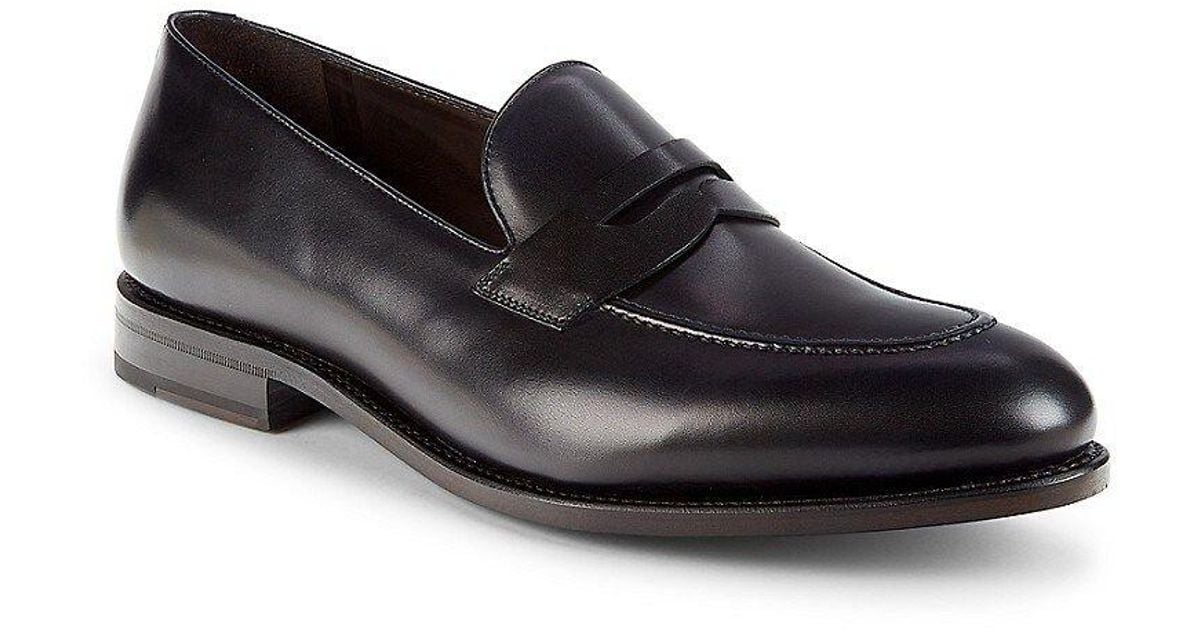 Nettleton Edward Leather Penny Loafers in Black for Men | Lyst