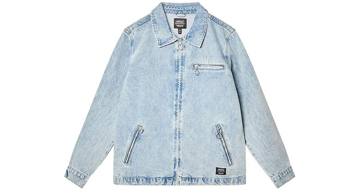 Wesc Stone Wash Denim Work Jacket in Blue for Men | Lyst