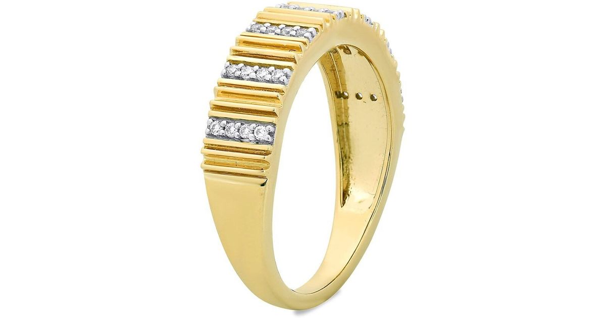 Verifine Demi Fine Edra 18K Goldplated Sterling & 0.15 Tcw Diamond Ring ...