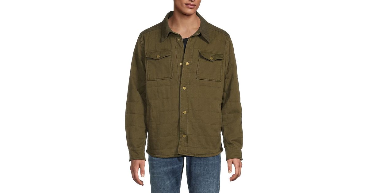 HUNTER Quilted Cotton Shacket in Green for Men | Lyst