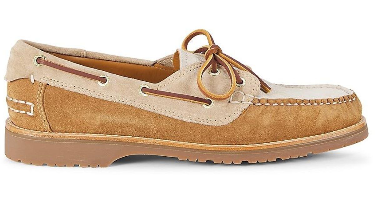 G.H. Bass & Co. G. H. Bass Hampton Tonal Colorblocked Suede Boat Shoes ...