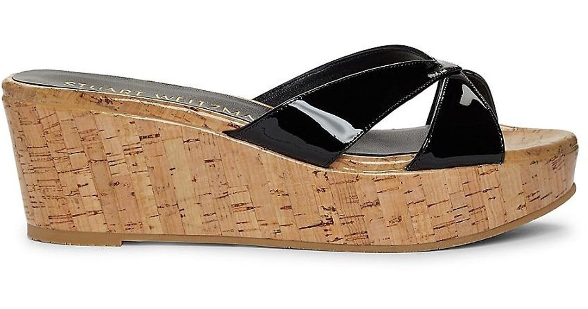Stuart Weitzman Carmen Platform Slides in Brown | Lyst