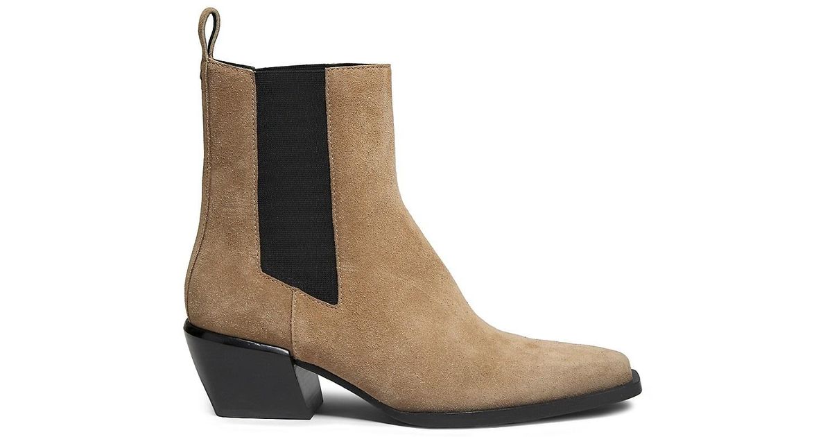 Rag & Bone Joni 50Mm Suede Chelsea Boots in White | Lyst