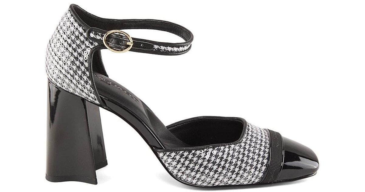 Karl Lagerfeld Sapphira 90Mm Mixed-Media Mary Jane Pumps | Lyst