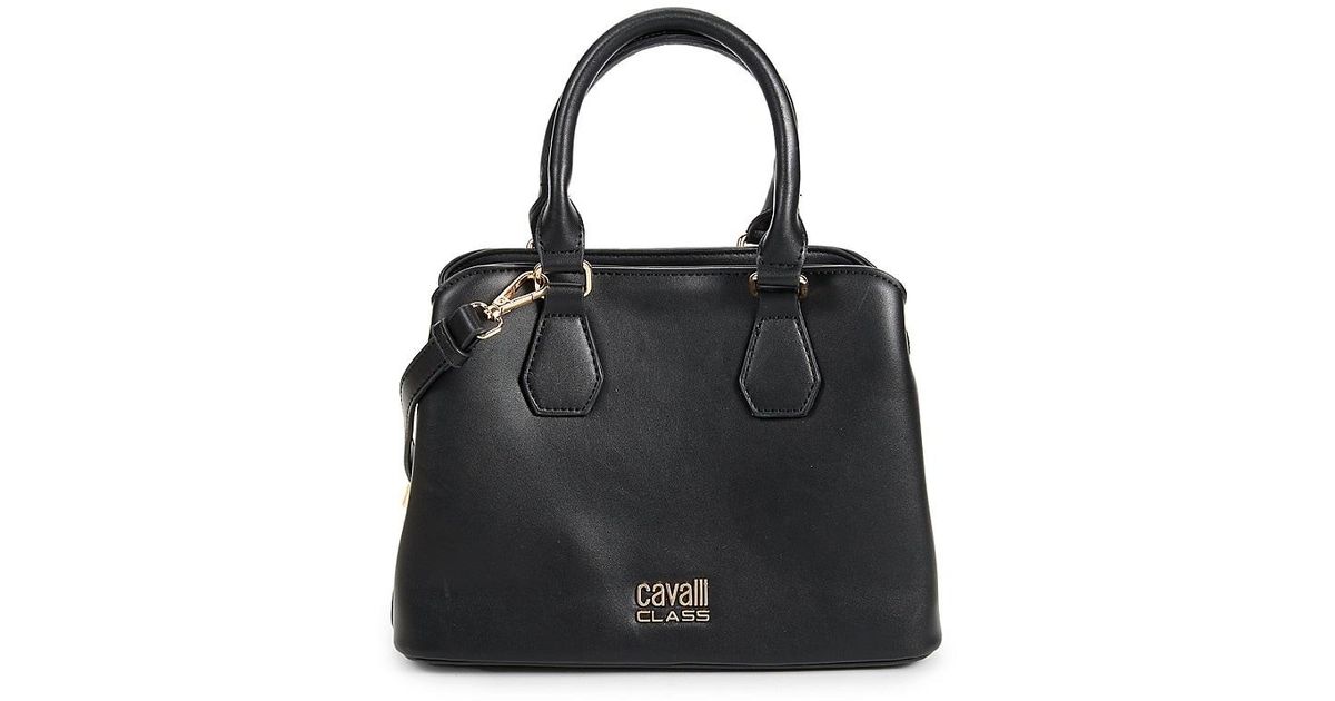 Cavalli Class by Roberto Cavalli Leather Two Way Tote in Black | Lyst