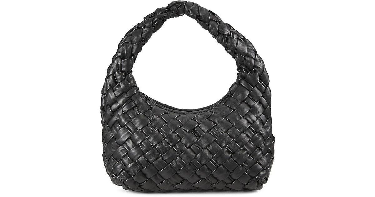Walter Baker Indie Weaved-Leather Hobo Bag in Black | Lyst
