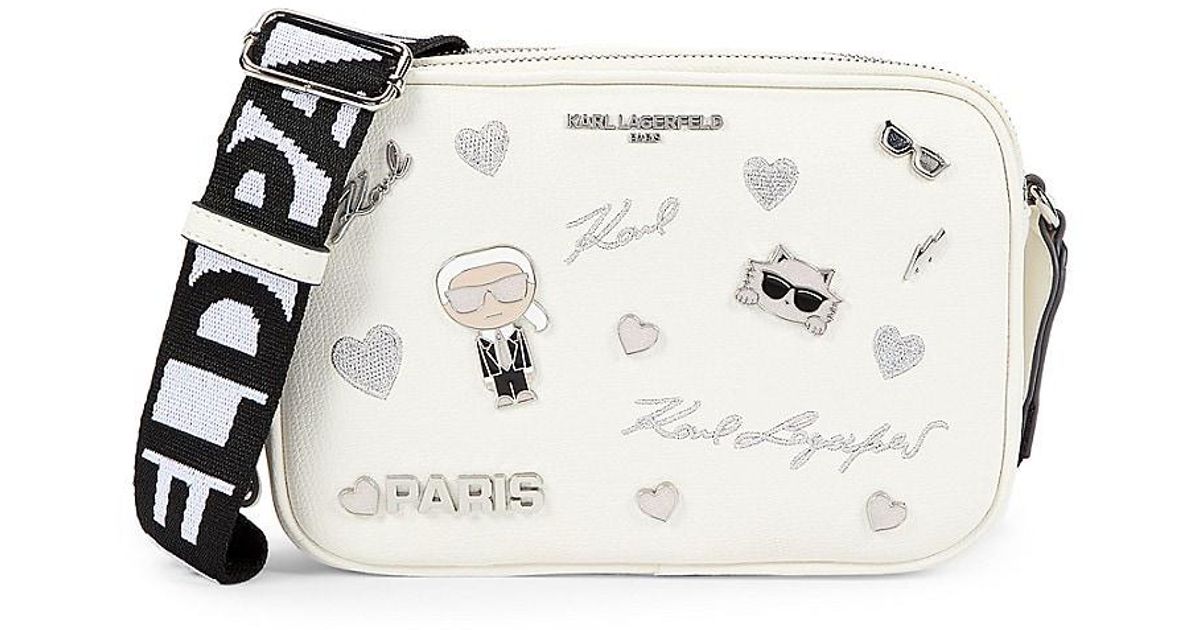 Karl Lagerfeld Maybelle Camera Crossbody Bag in Black | Lyst