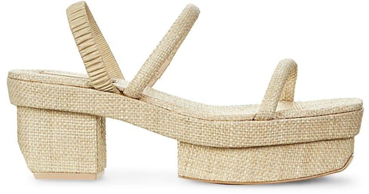 Cult Gaia Fifi Raffia Platform Slingback Sandals Lyst