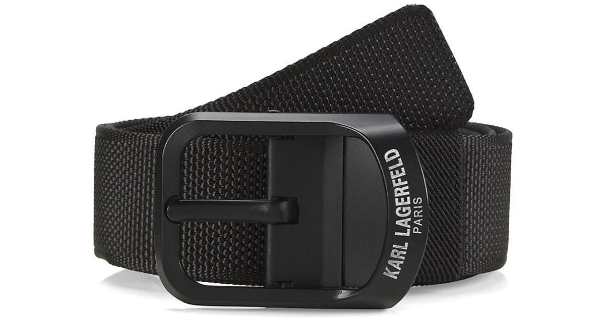 Karl Lagerfeld Logo Textured Belt in Black for Men | Lyst UK