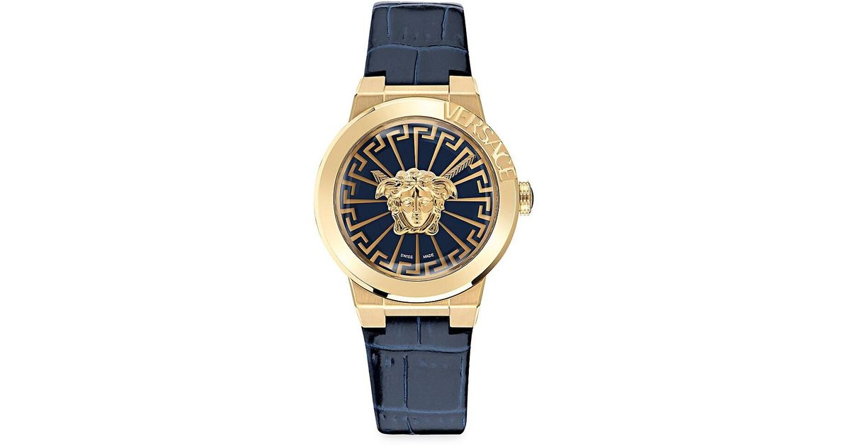 Versace Medusa Infinite 38mm Stainless Steel & Leather Strap Watch in ...