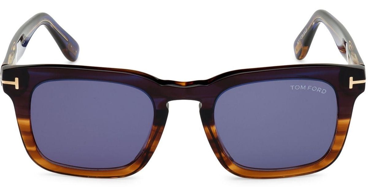 Tom Ford Dax 48mm Square Sunglasses In Blue Lyst