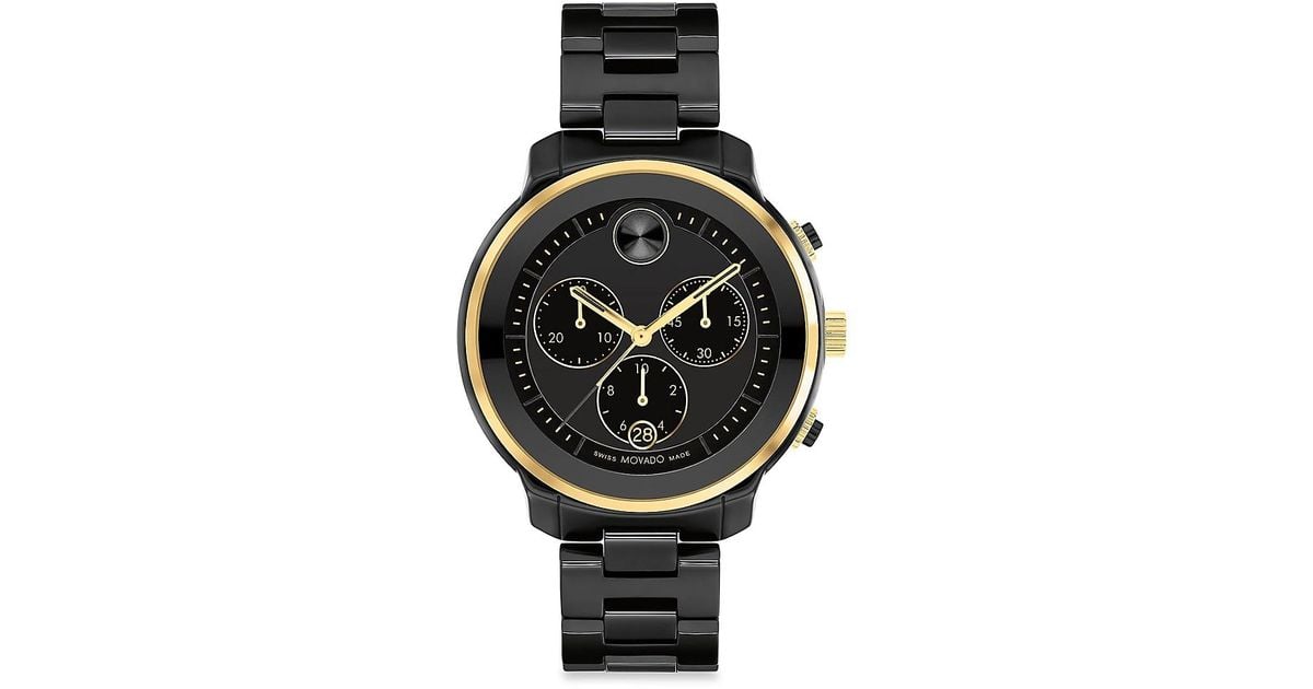 Movado Bold Verso Goldtone & Ceramic Watch in Black for Men | Lyst UK