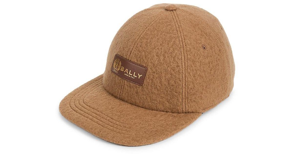 Bally Virgin Wool-Cashmere Logo Baseball Cap in Natural for Men | Lyst