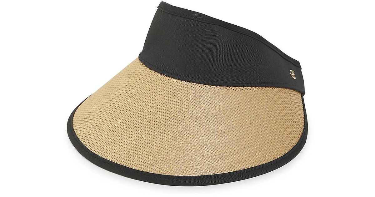 Cole Haan Straw Visor With Contrast Band in Black | Lyst UK