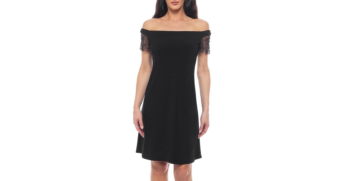 Marina 'Off The Shoulder A Line Minidress in Black | Lyst