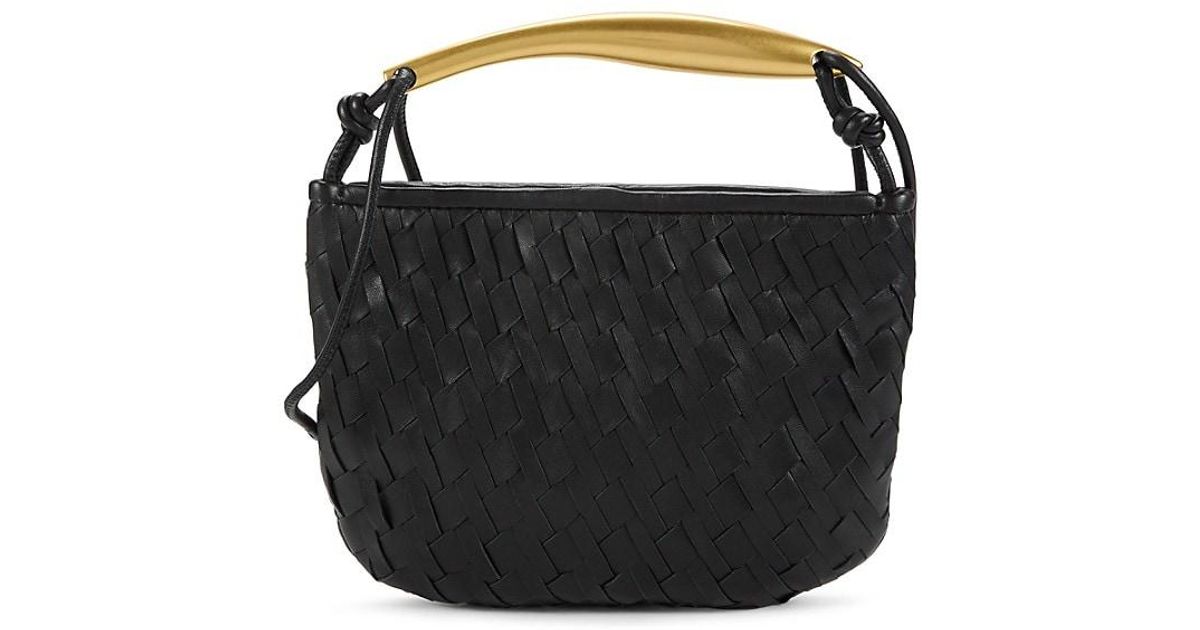 Walter Baker Mini Hazel Woven Top Handle Bag in Black | Lyst