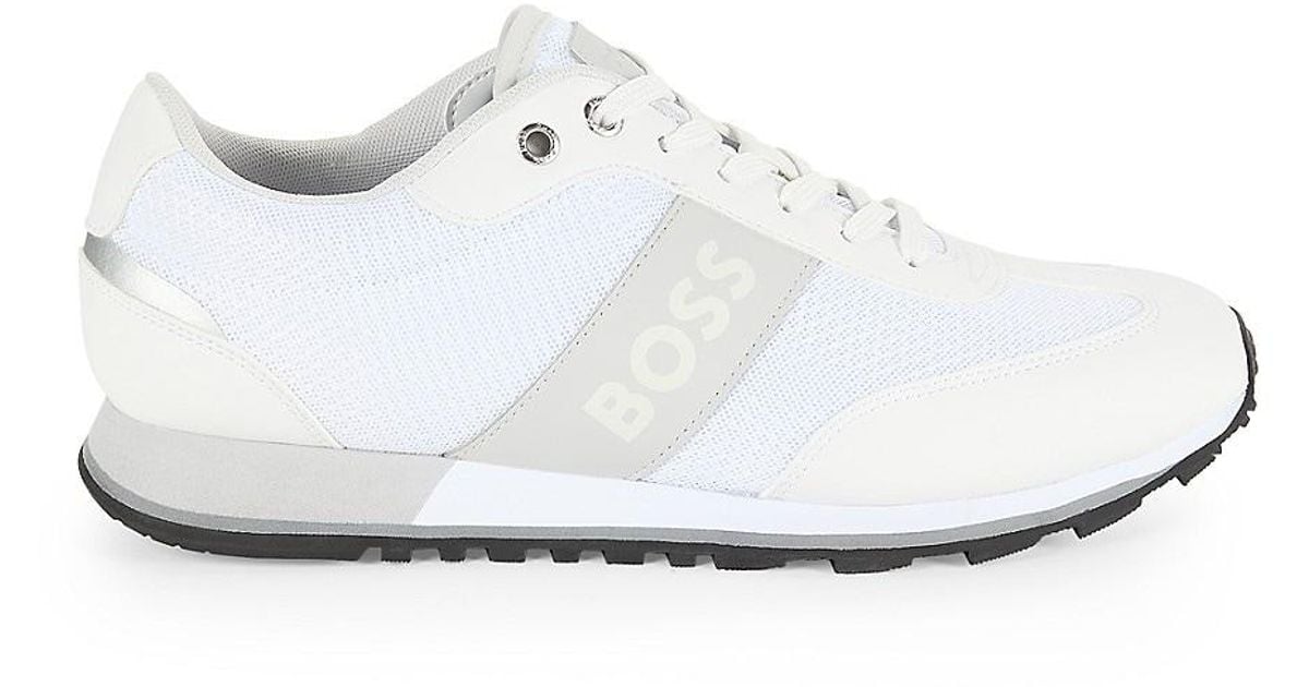 BOSS Parkour Logo Sneakers in White for Men | Lyst