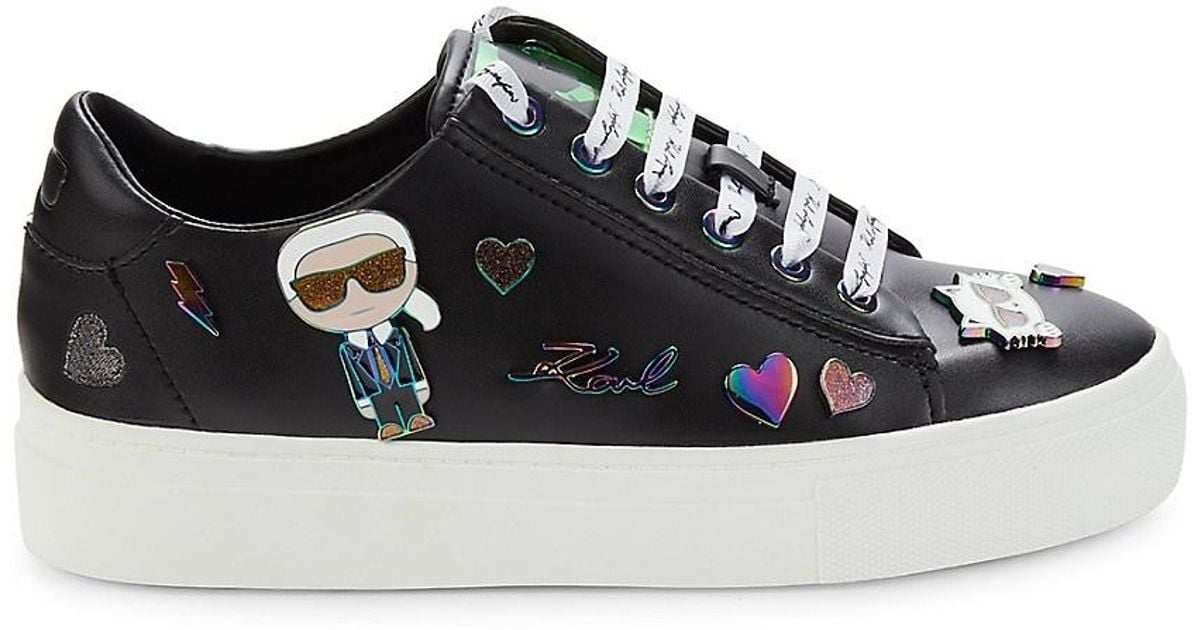 Karl Lagerfeld Cate Pins Logo Sneakers in Black | Lyst