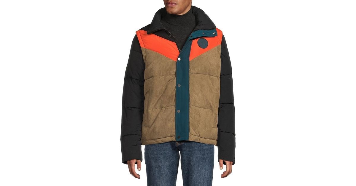 Scotch & Soda Nelleke Colorblock Puffer Jacket in Black for Men | Lyst UK