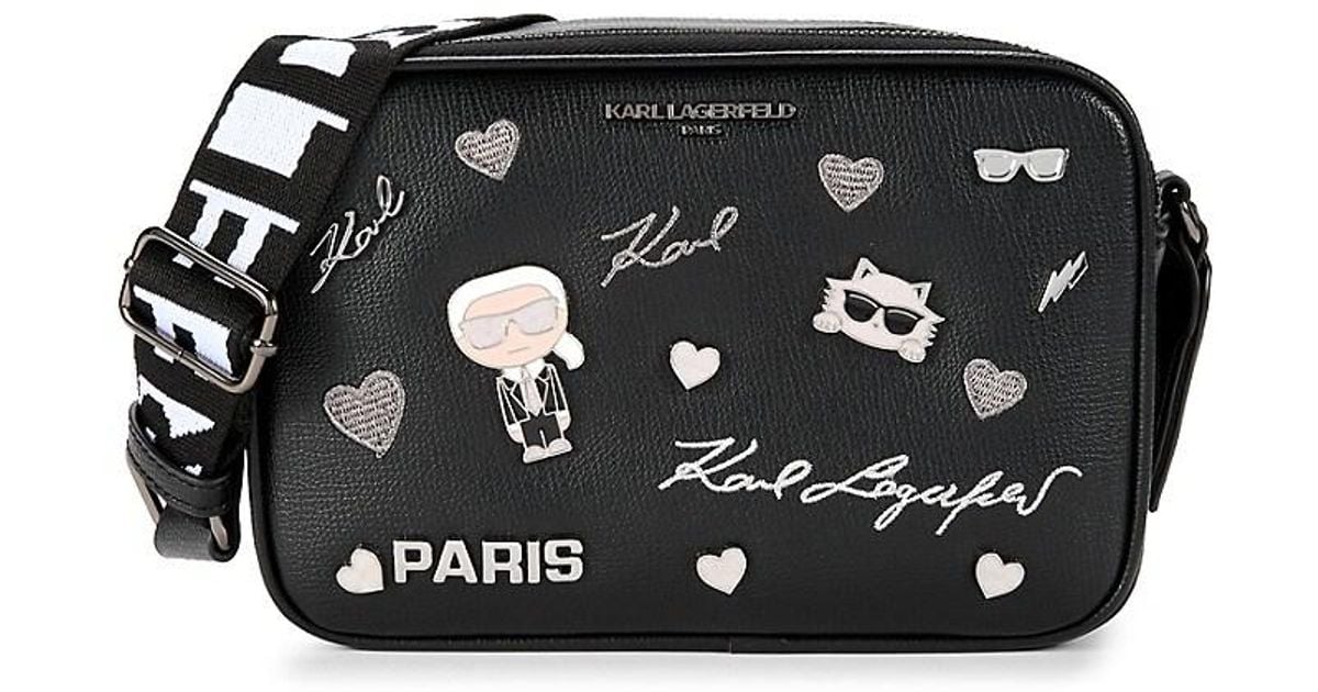 Karl Lagerfeld Maybelle Logo Camera Crossbody Bag in Black | Lyst