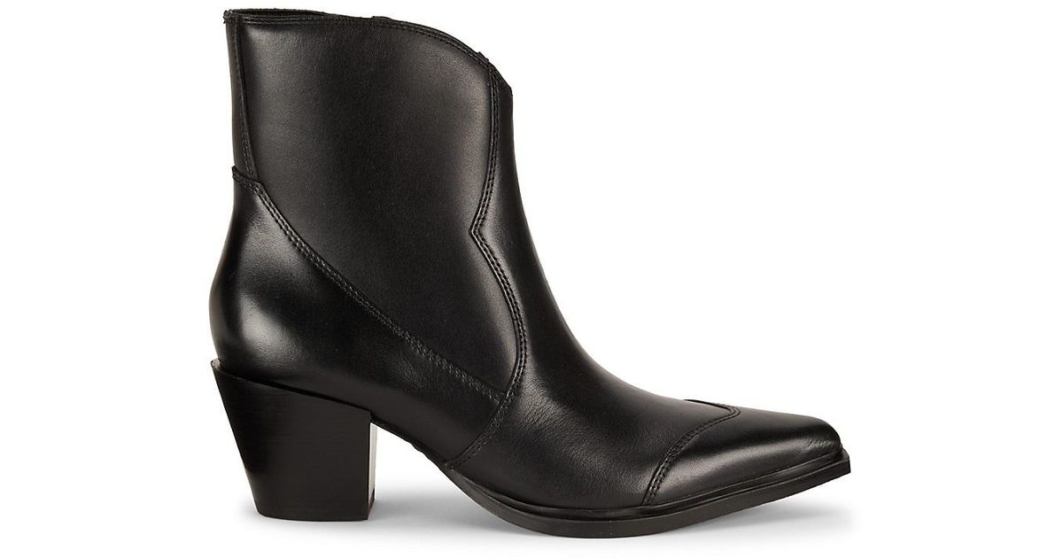 Marc Fisher Giulie 50Mm Leather Ankle Boots in Black | Lyst