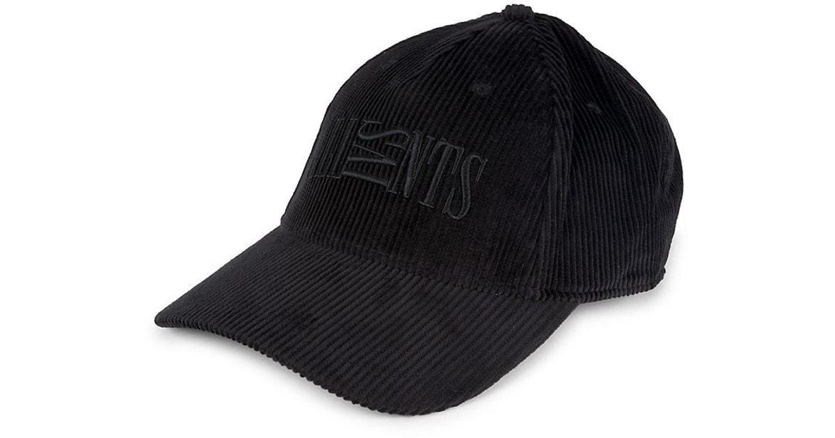 AllSaints Logo Corduroy Baseball Cap in Black for Men | Lyst