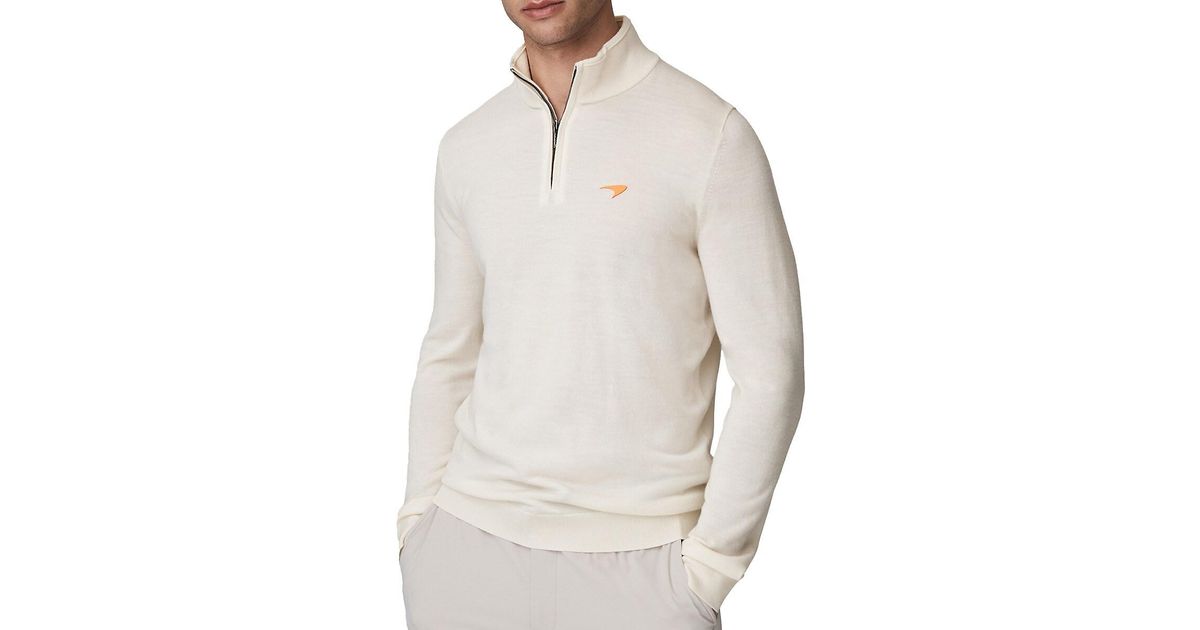 Reiss X Mclaren F1 Team Hatch Wool Half-Zip Pullover in White for Men ...