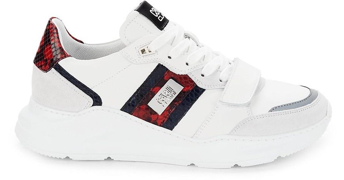 Cavalli Class by Roberto Cavalli Chunky Snake-embossed Sneakers in ...