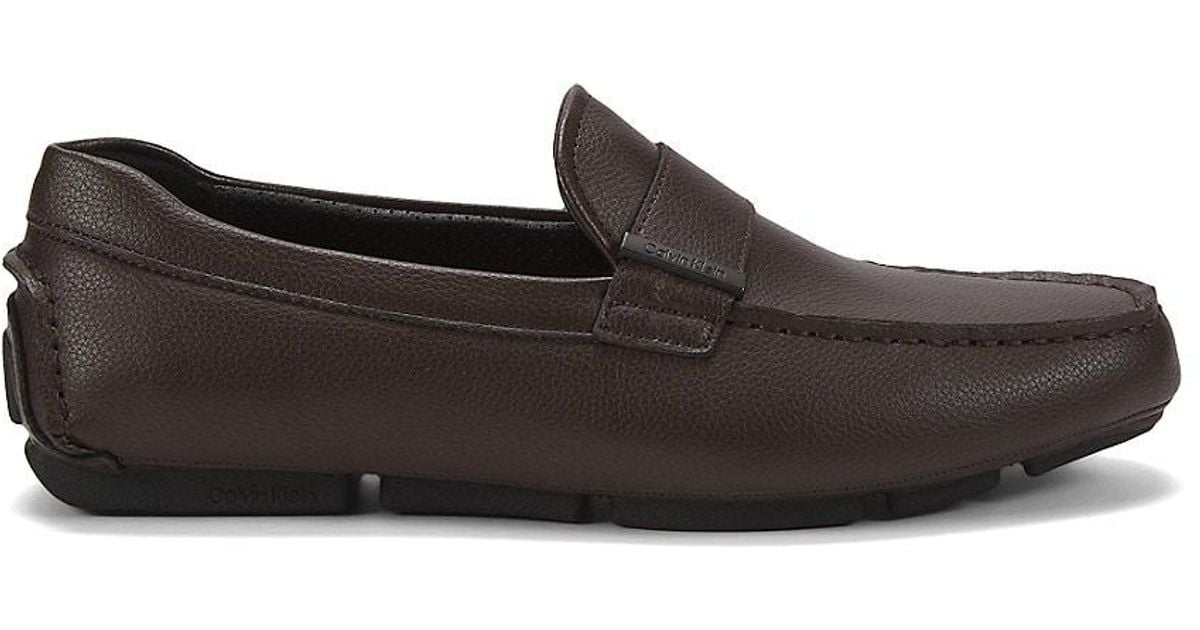 Calvin Klein Moc-toe Driving Loafers in Black for Men | Lyst UK