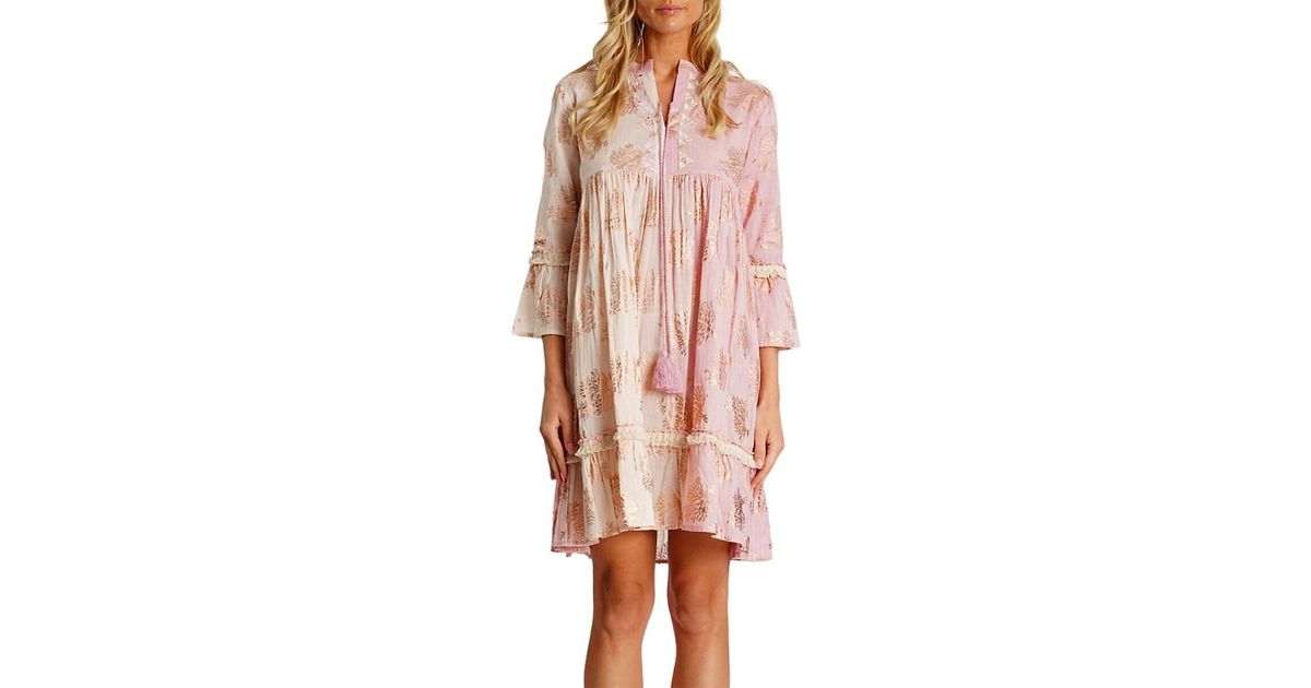 La Moda Clothing Ruffled Babydoll Cover-up in Pink | Lyst