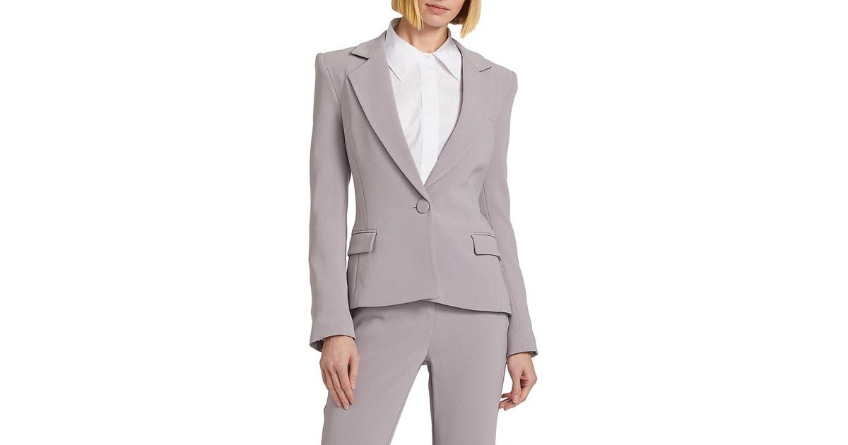 Sergio Hudson Short Crêpê Jacket in Gray | Lyst