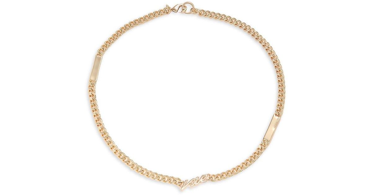 AllSaints Goldtone Love Cuban Chain Necklace/18'' in White | Lyst