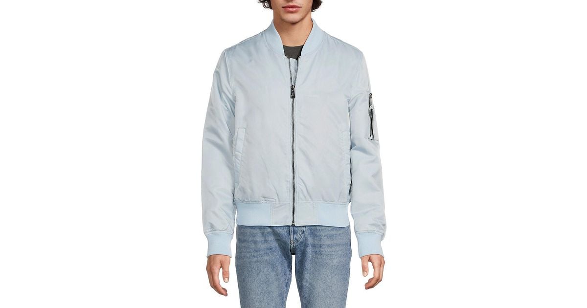 ELEVEN PARIS Baseball Collar Puffer Bomber Jacket in Blue for Men | Lyst
