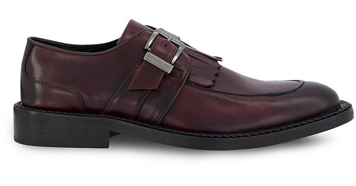 Karl Lagerfeld Label Kilted Monk Strap Shoes in Brown for Men | Lyst