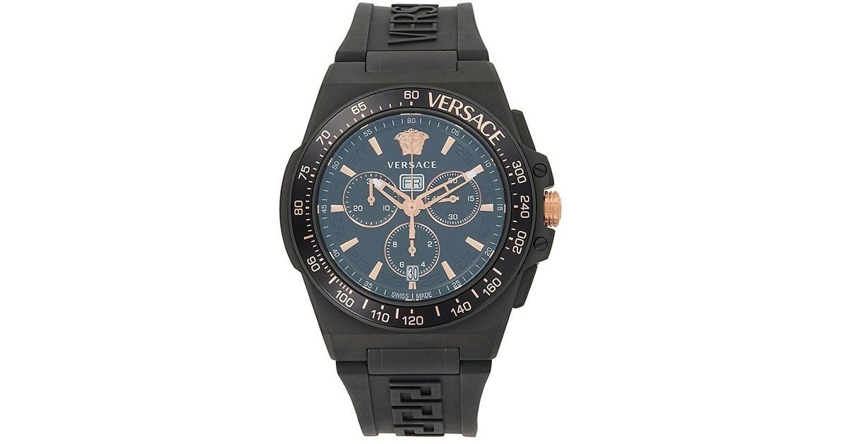 Versace Greca Extreme Chrono Ip Stainless Steel & Silicone Strap Watch ...