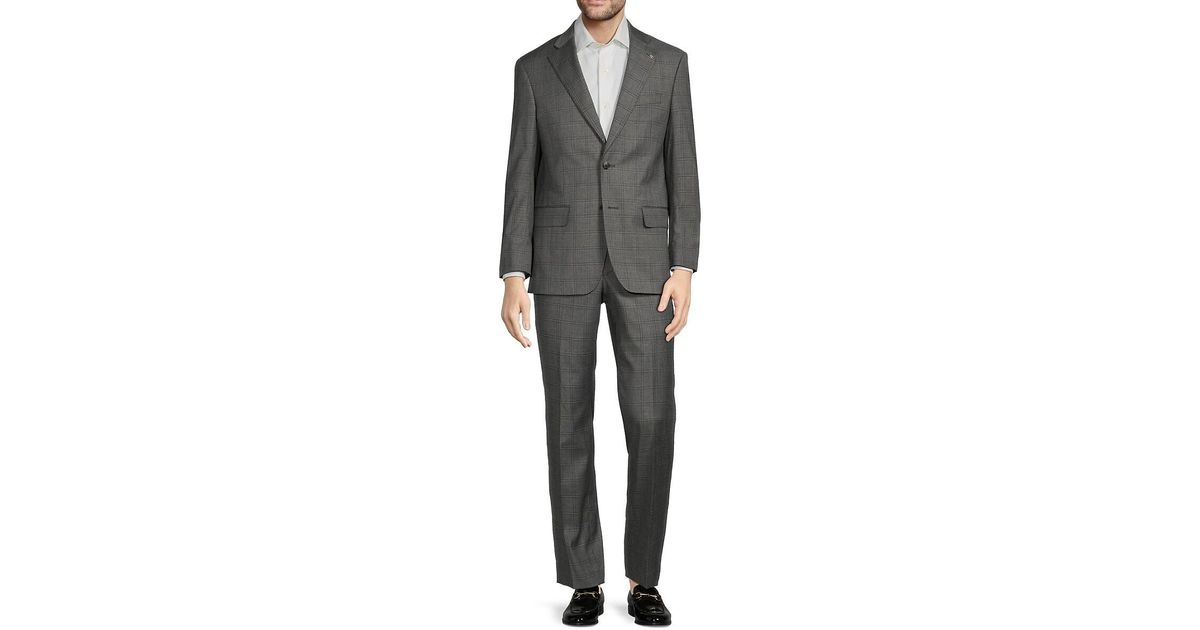Scotch & Soda Modern Fit Check Suit in Gray for Men | Lyst