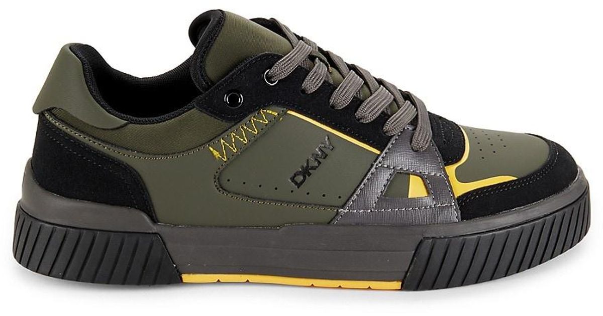 DKNY Logo Low Top Sneakers in Black for Men | Lyst