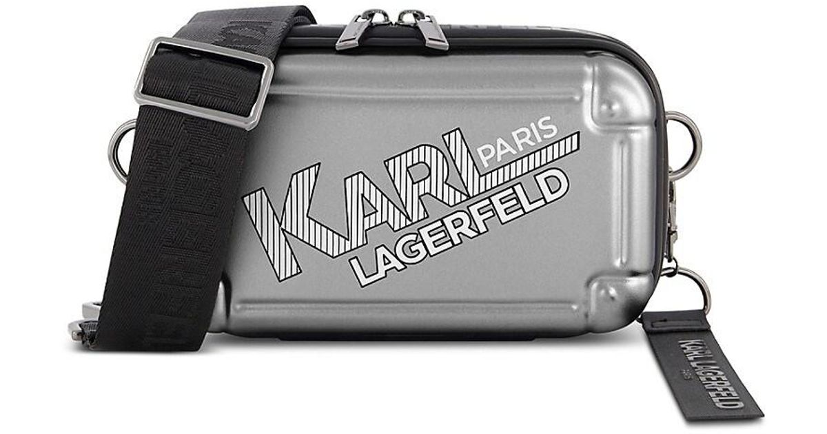 Karl Lagerfeld Logo Crossbody Bag in Black for Men | Lyst