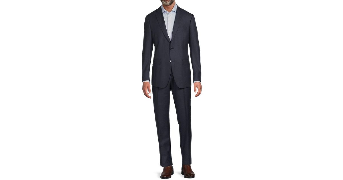 Saks Fifth Avenue Textured Wool Two-Button Modern-Fit Suit in Blue for ...