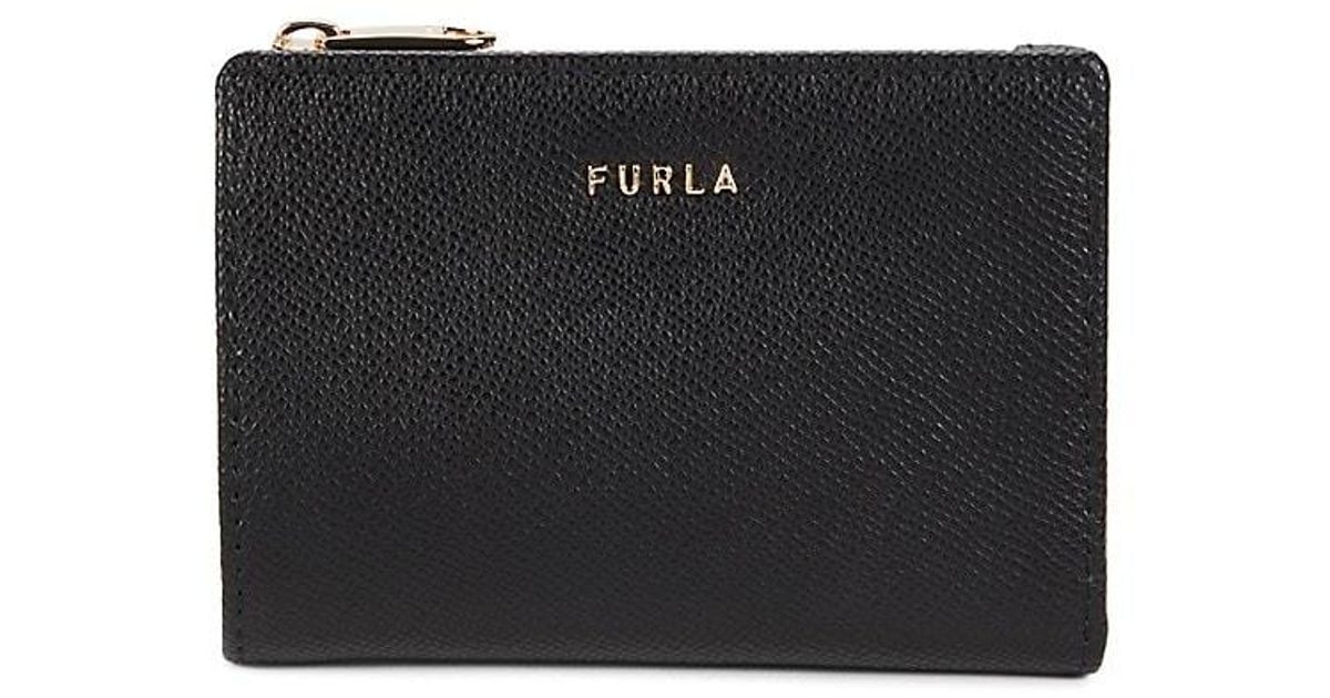 Furla Classic Bifold Leather Wallet in Black | Lyst