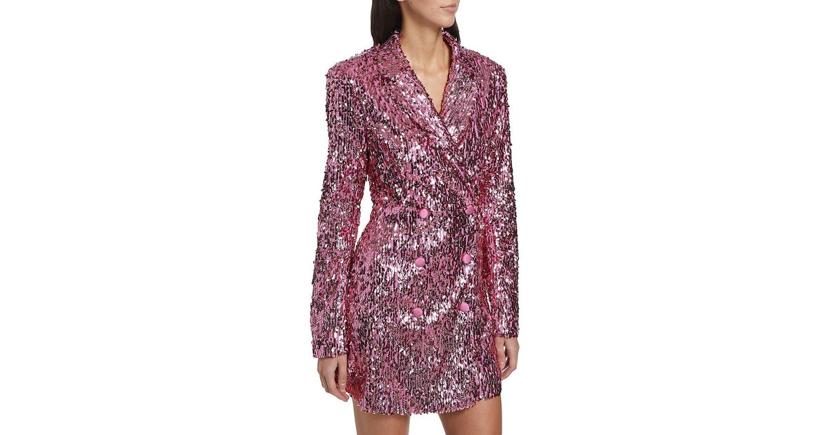 ROTATE BIRGER CHRISTENSEN Sequined Double-Breasted Blazer Minidress in ...