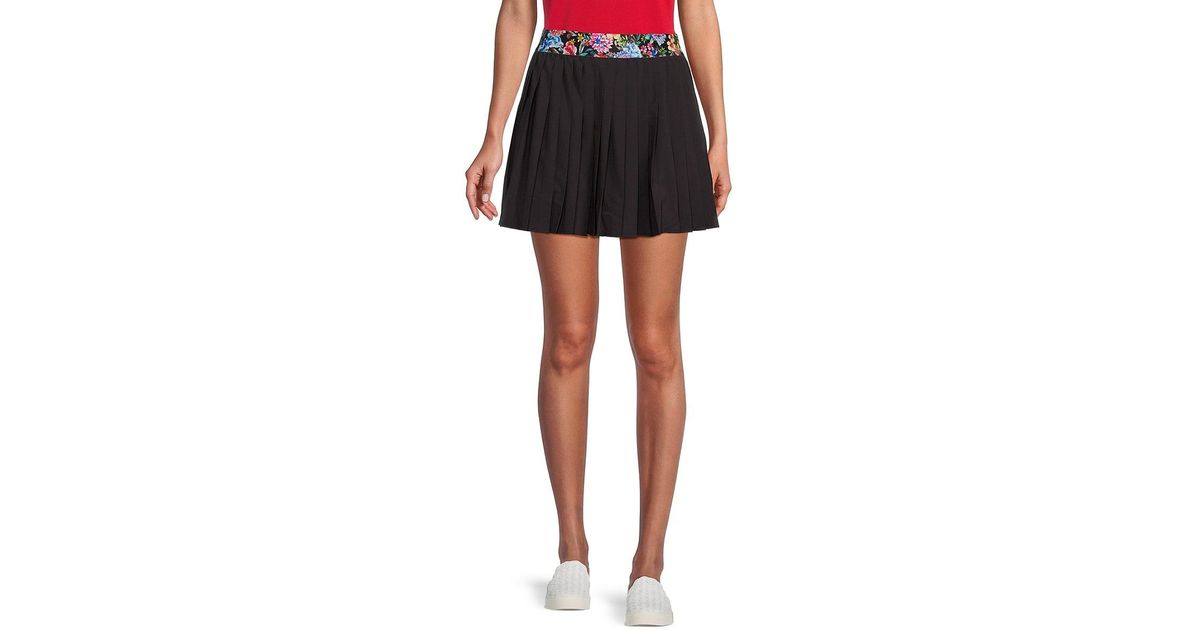 Johnny Was Bee Active Pleated Tennis Skirt in Black | Lyst