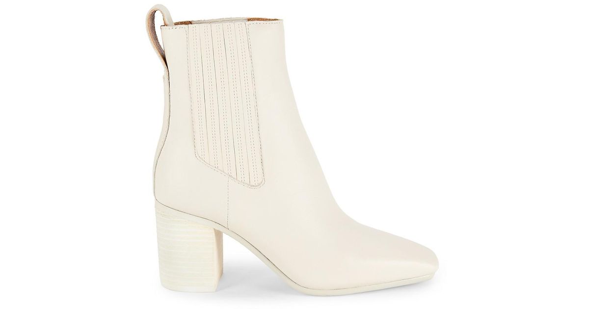 Rag & Bone Astra Chelsea Leather Ankle Boots in White | Lyst